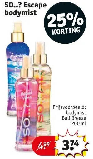 SO..? Escape bodymist aanbieding bij Kruidvat