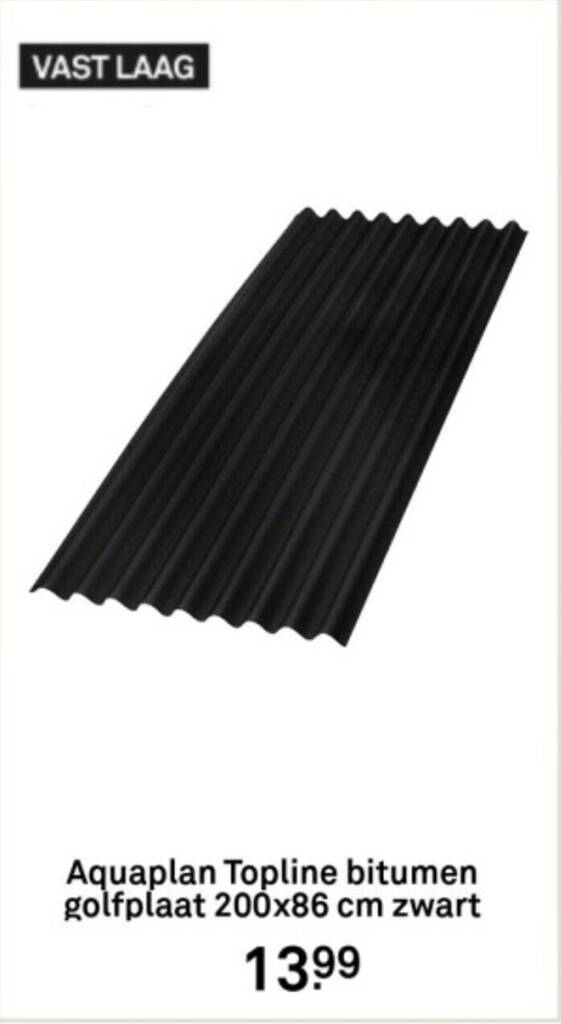 Aquaplan Topline bitumen golfplaat 200x86 cm zwart aanbieding bij Karwei
