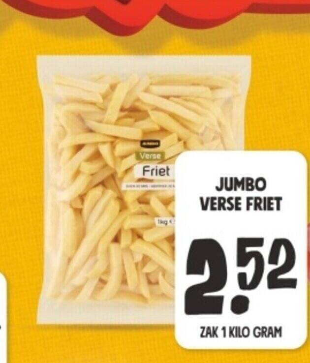 VERSE FRIET 1 KILO GRAM aanbieding bij Jumbo