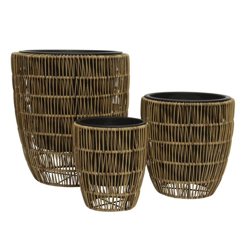 Planter polyrattan round outdoor per stuk aanbieding bij Blokker