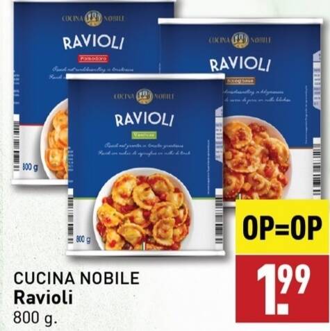 Ravioli 800 g aanbieding bij ALDI