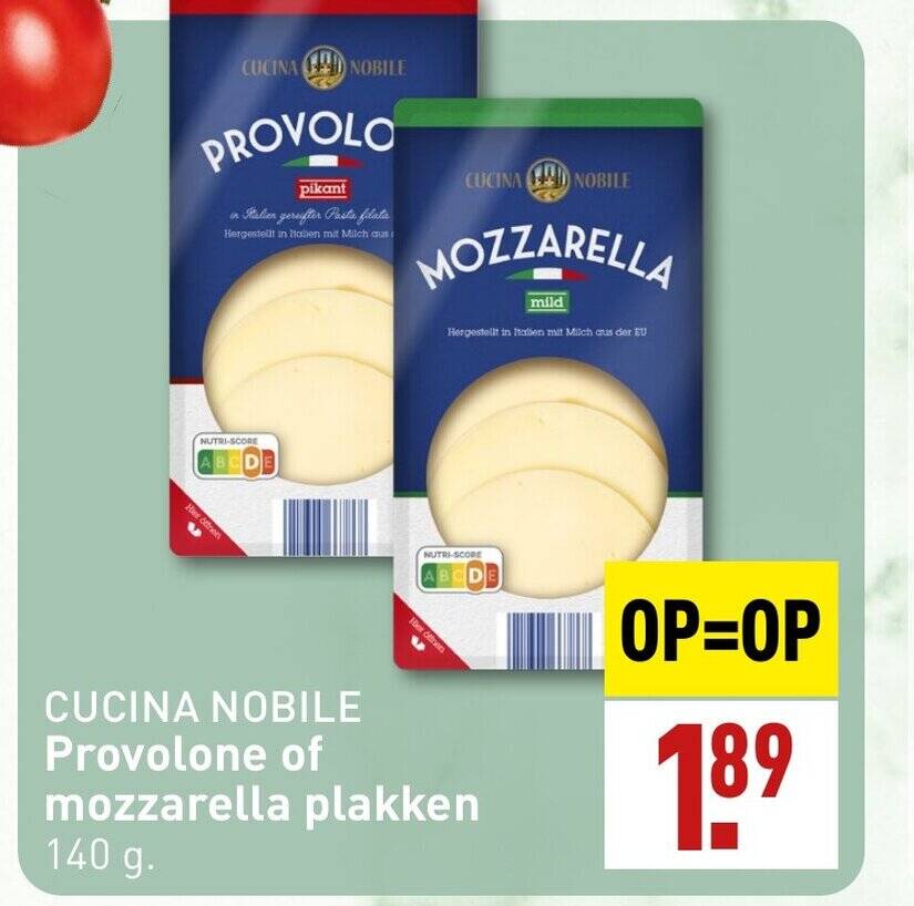 Provolone of mozzarella plakken 140 g aanbieding bij ALDI