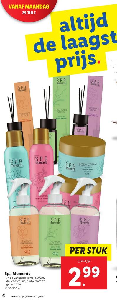 Spa Moments 100-500ml aanbieding bij Lidl