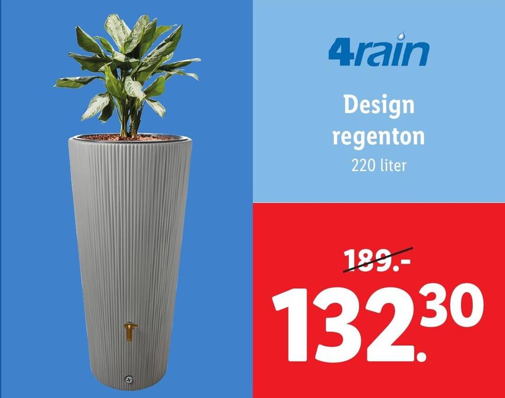 Design regenton 220 liter aanbieding bij Lidl