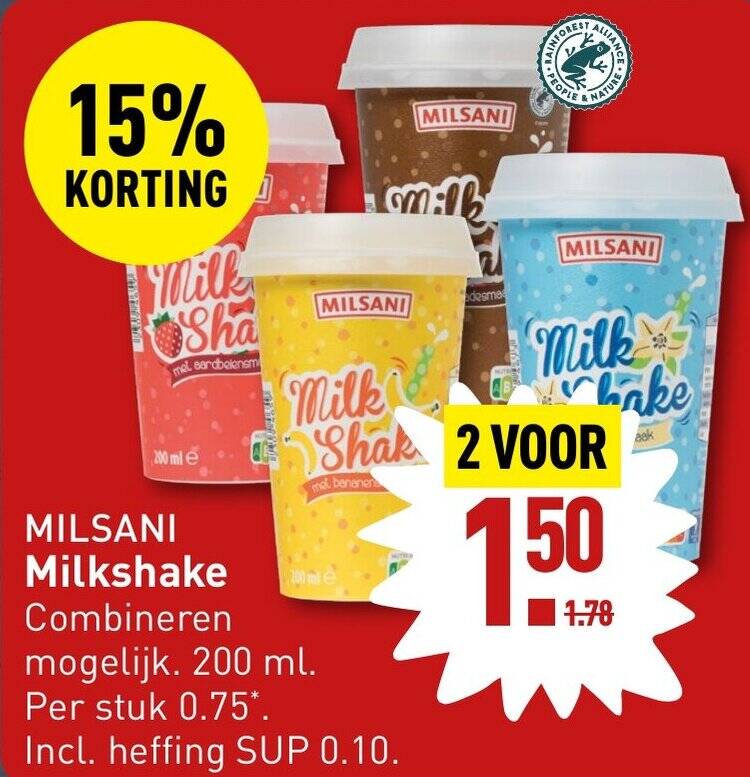 Milkshake 200 ml aanbieding bij ALDI