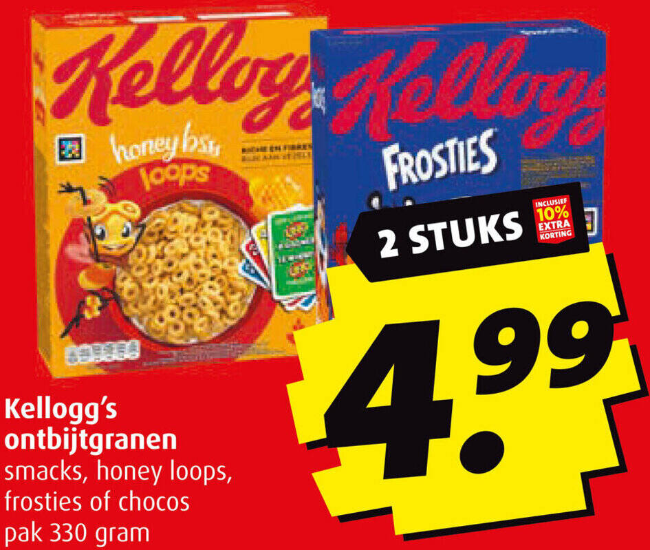 Kellogg's ontbijtgranen 330g aanbieding bij Boni