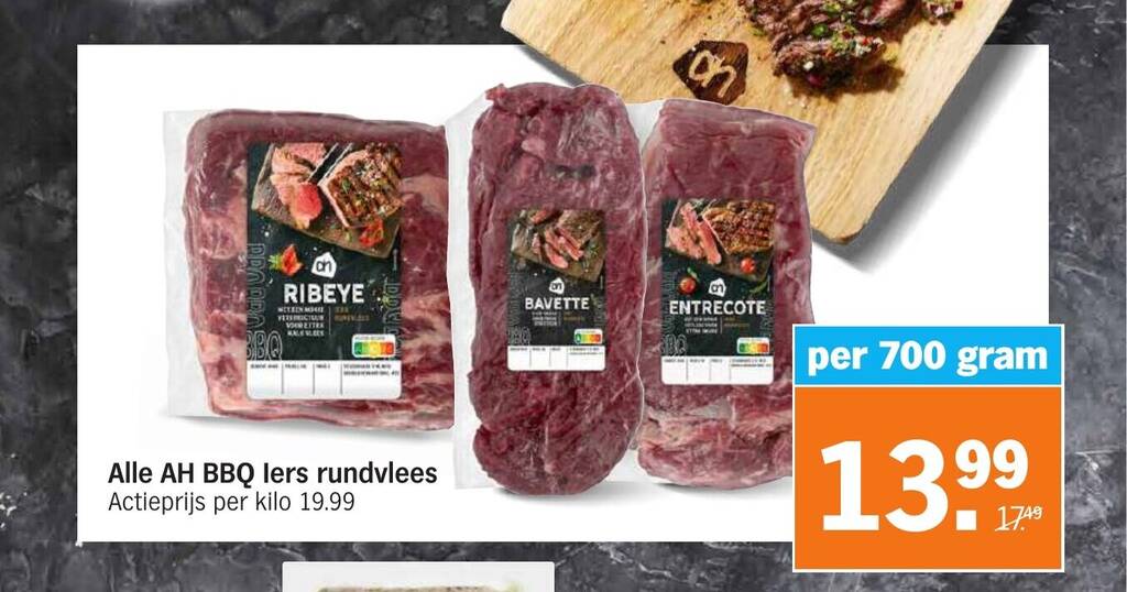 BBQ lers rundvlees 700 gram aanbieding bij Albert Heijn