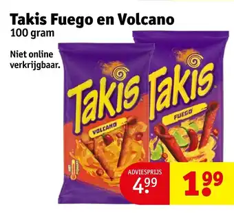 Takis Fuego en Volcano 100 gram aanbieding bij Kruidvat