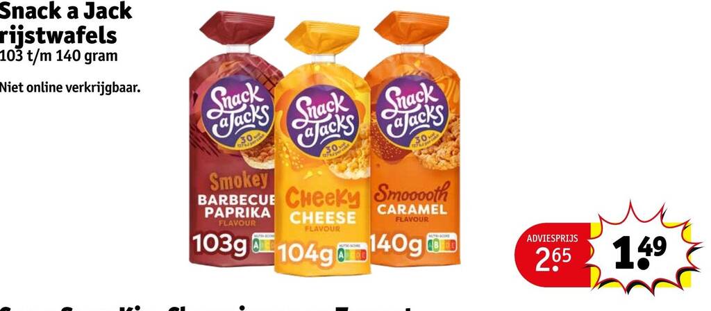 Snack a Jack rijstwafels 103 t/m 140 gram aanbieding bij Kruidvat