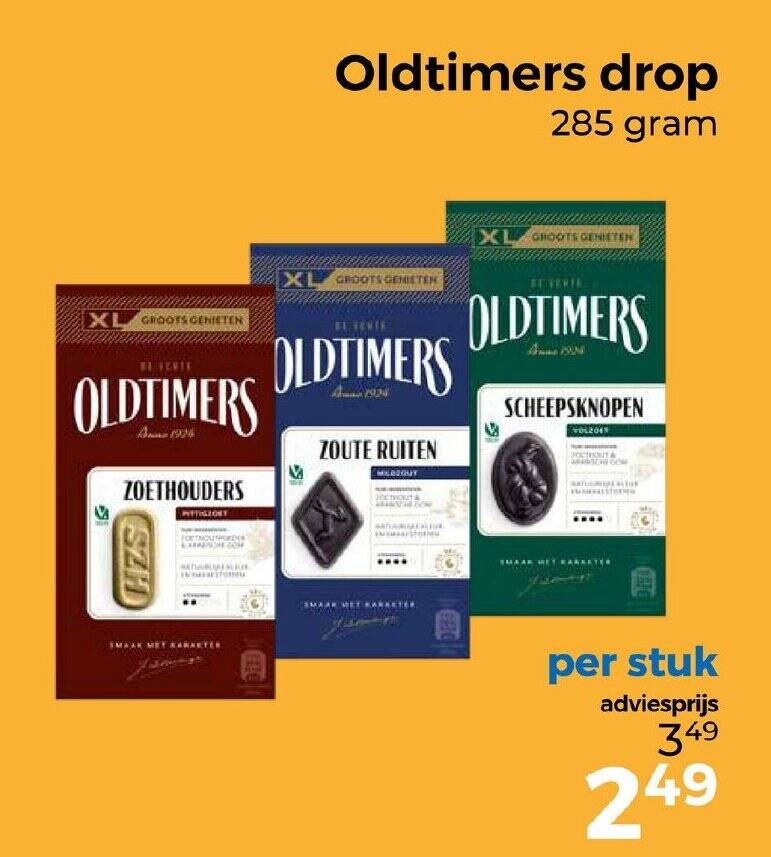 Oldtimers drop 285 gram aanbieding bij Trekpleister