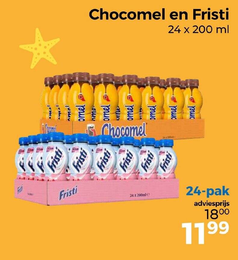 Chocomel en Fristi 24x200ml aanbieding bij Trekpleister
