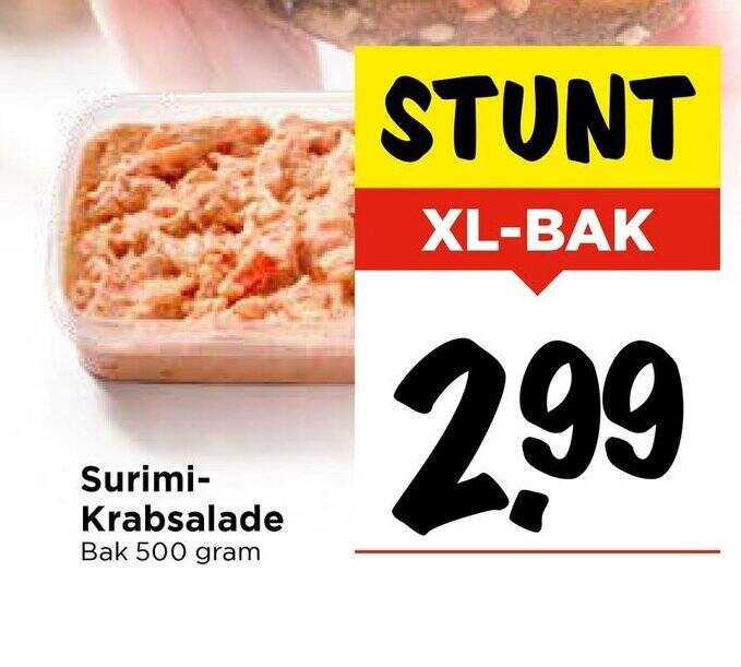 Surimi Krabsalade 500 gram aanbieding bij Vomar Voordeelmarkt