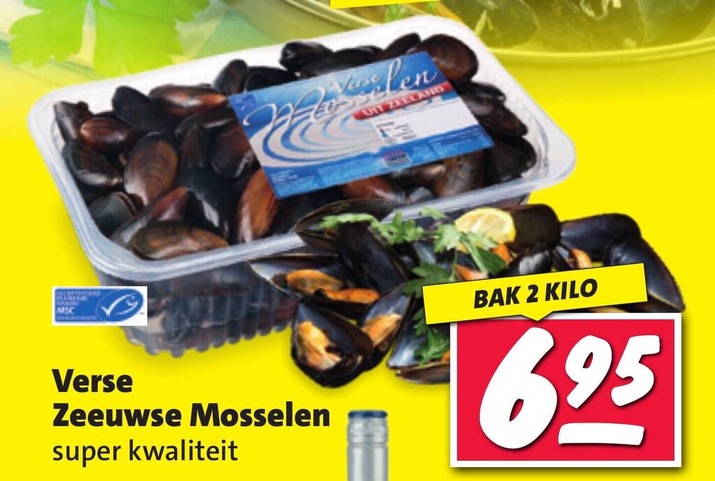 Verse Zeeuwse Mosselen 2 kilo aanbieding bij Nettorama