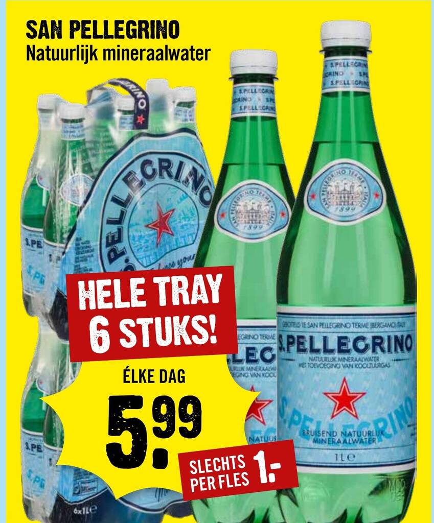 Sane pellegrino natuurlijk mineraalwater aanbieding bij Dirck 3