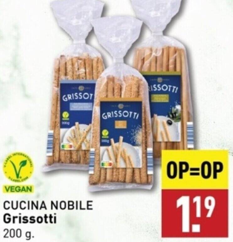 CUCINA NOBILE Grissotti 200 g. aanbieding bij ALDI