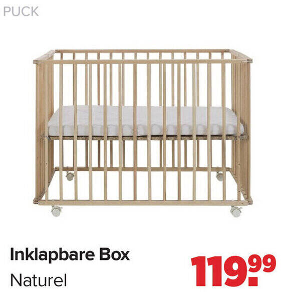 Inklapbare Box Naturel aanbieding bij Baby-Dump