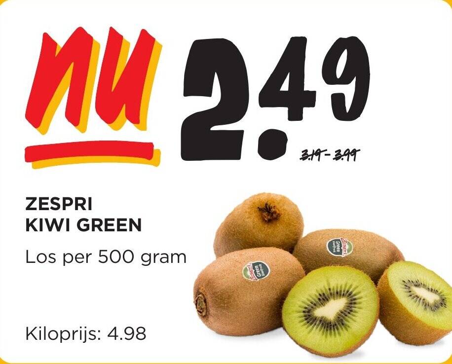 Zespri kiwi green 500 gram aanbieding bij Jumbo