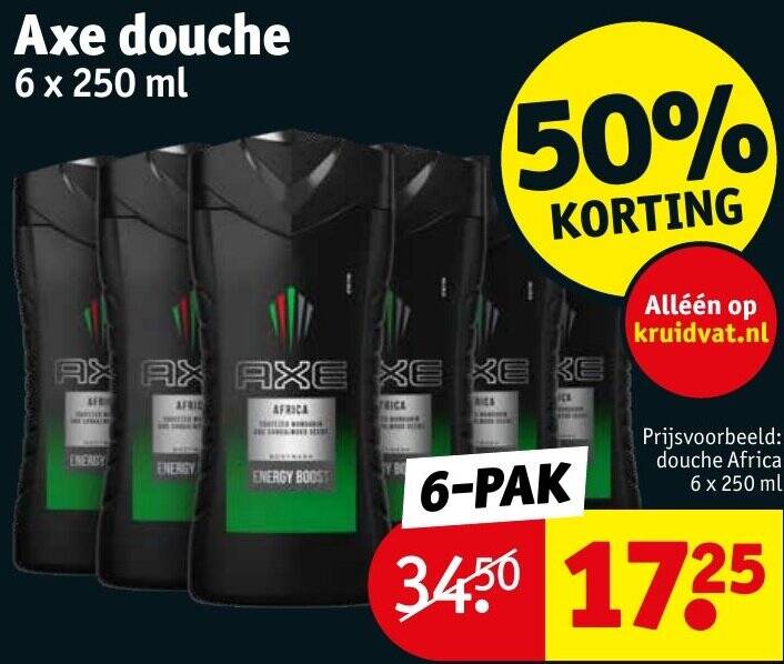 Axe douche 6 x 250 ml aanbieding bij Kruidvat
