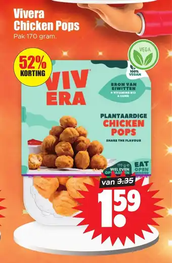 Vivera Chicken Pops 170 gram aanbieding bij Dirk