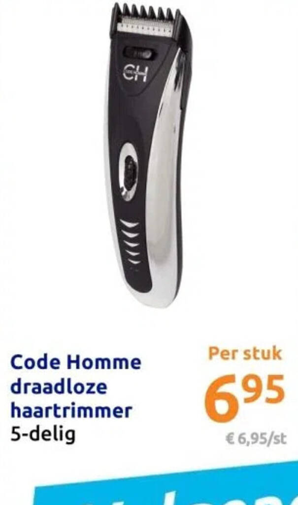 Code Homme draadloze haartrimmer 5-delig aanbieding bij Action