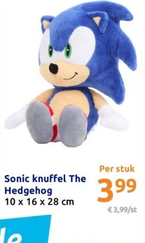 Sonic knuffel The Hedgehog 10 x 16 x 28 cm aanbieding bij Action