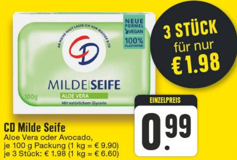 CD Milde Seife 100g aanbieding bij Edeka DE