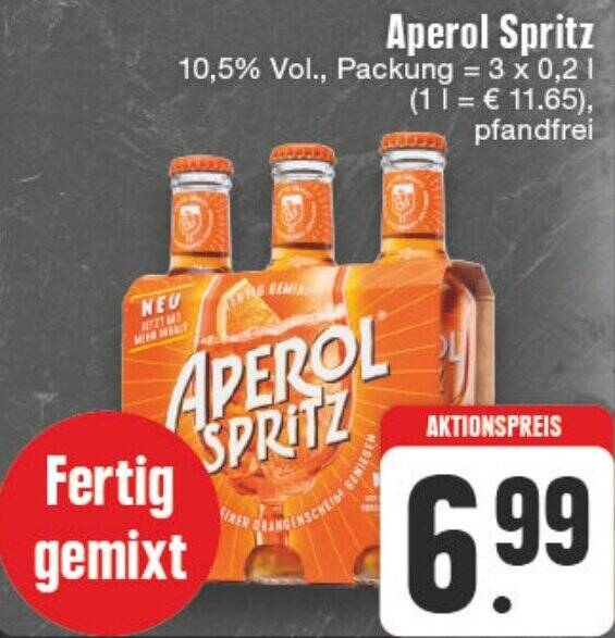 Aperol Spritz 3 x 0.2L aanbieding bij Edeka DE