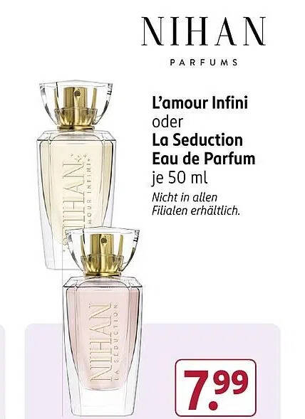 NIHAN PARFUMS L'amour Infini aanbieding bij Rossmann DE