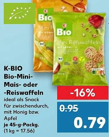 K-BIO Bio-Mini- Mais- oder -Reiswaffeln aanbieding bij Kaufland DE