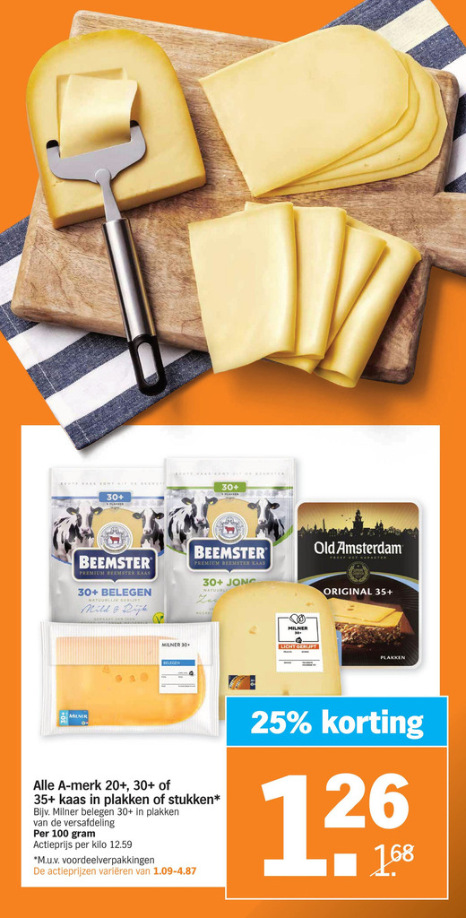 Alle A-merk 20+, 30+ of 35+ kaas in plakken of stukken* aanbieding bij ...