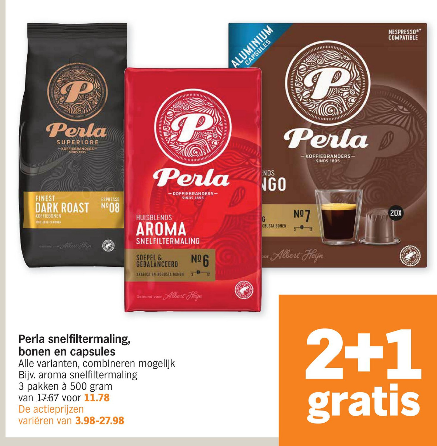 Perla snelfiltermaling, bonen en capsules aanbieding bij Albert Heijn