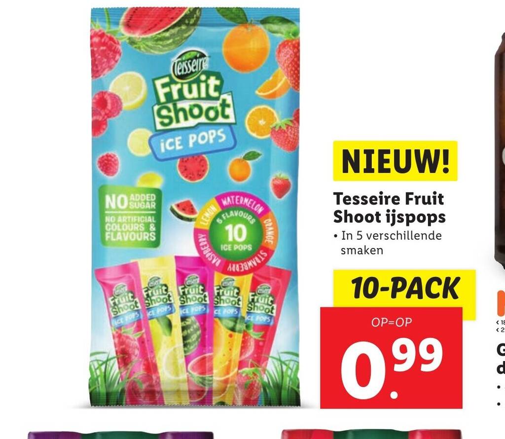Tesseire Fruit Shoot ijspops 10-PACK aanbieding bij Lidl