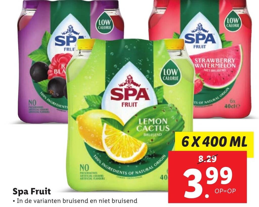 Spa Fruit 6X400 ML aanbieding bij Lidl