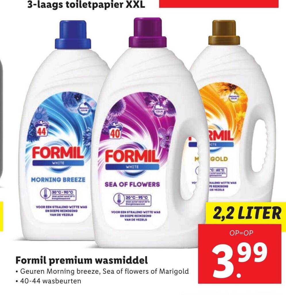 Formil premium wasmiddel 2,2 LITER aanbieding bij Lidl
