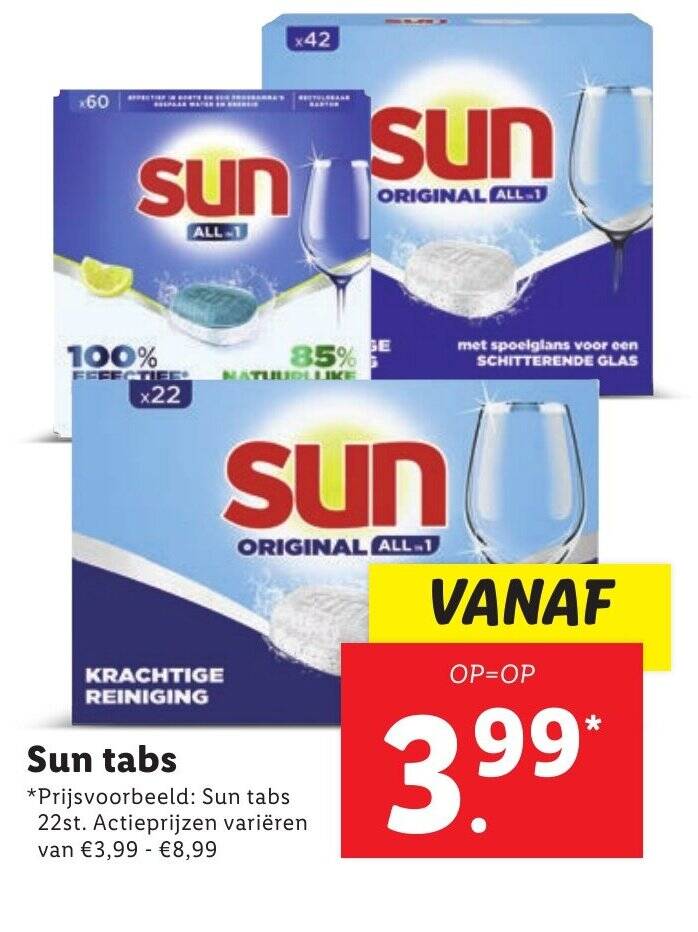 Sun tabs aanbieding bij Lidl