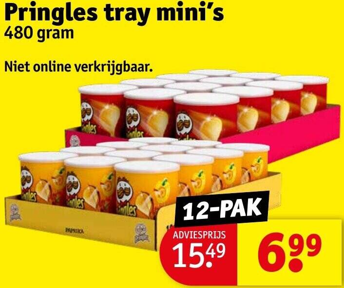 Pringles tray mini's 480 gram aanbieding bij Kruidvat