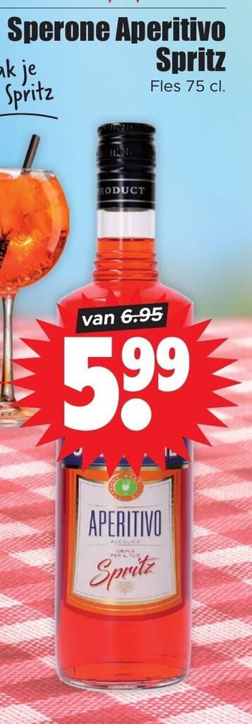 Sperone Aperitivo Spritz 75 cl aanbieding bij Dirk