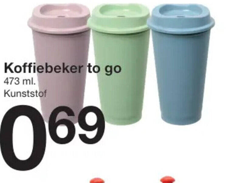 Koffiebeker to go 473 ml aanbieding bij Zeeman