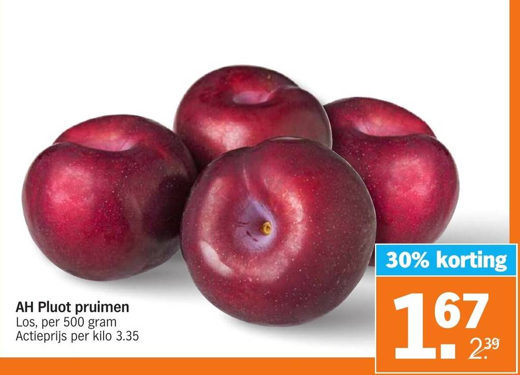 Pluot pruimen 500 gram aanbieding bij Albert Heijn