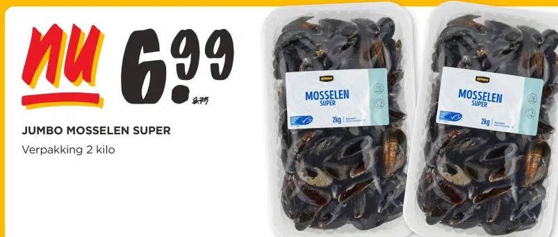 JUMBO MOSSELEN SUPER Verpakking 2 kilo aanbieding bij Jumbo