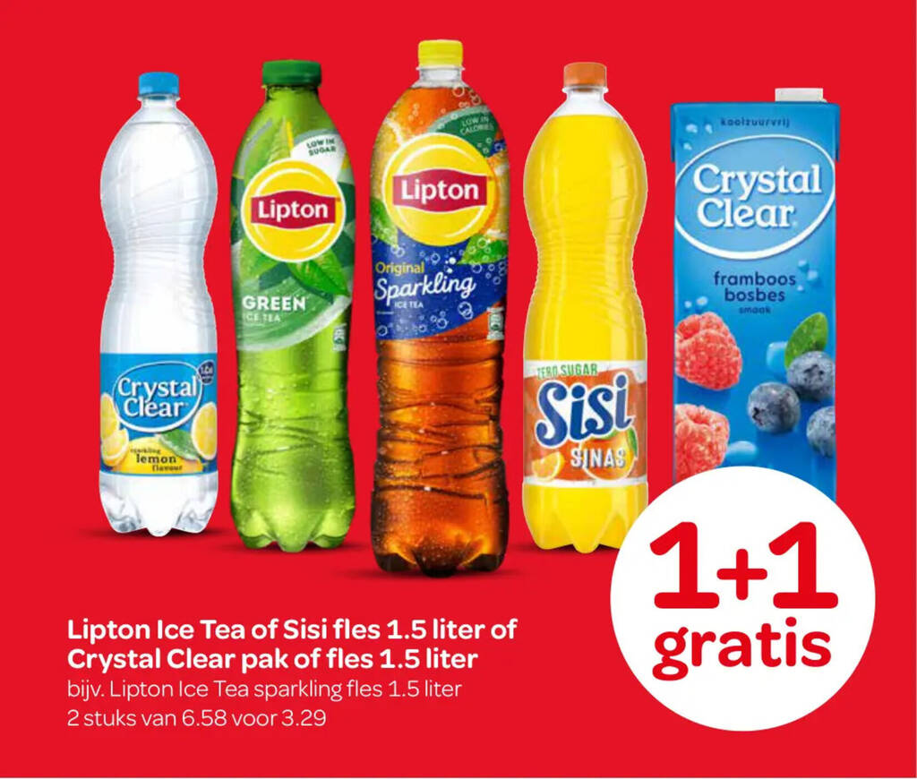 Lipton ice tea of sisi fles 1.5 liter of crystal clear ppak of fles 1.5 ...