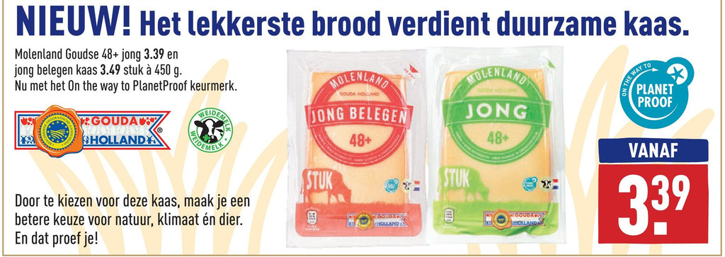 duurzame kaas. aanbieding bij ALDI