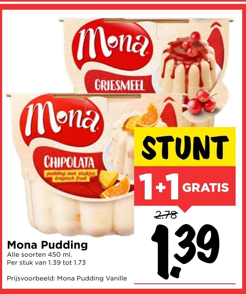 Mona Pudding 450 ml aanbieding bij Vomar