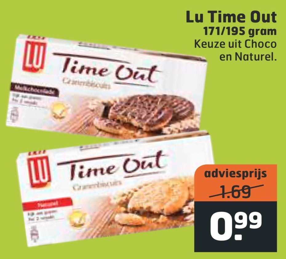 Lu Time Out 171/195g aanbieding bij Trekpleister