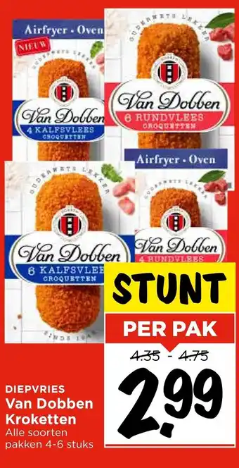 Van dobben kroketten per pak aanbieding bij Vomar Voordeelmarkt