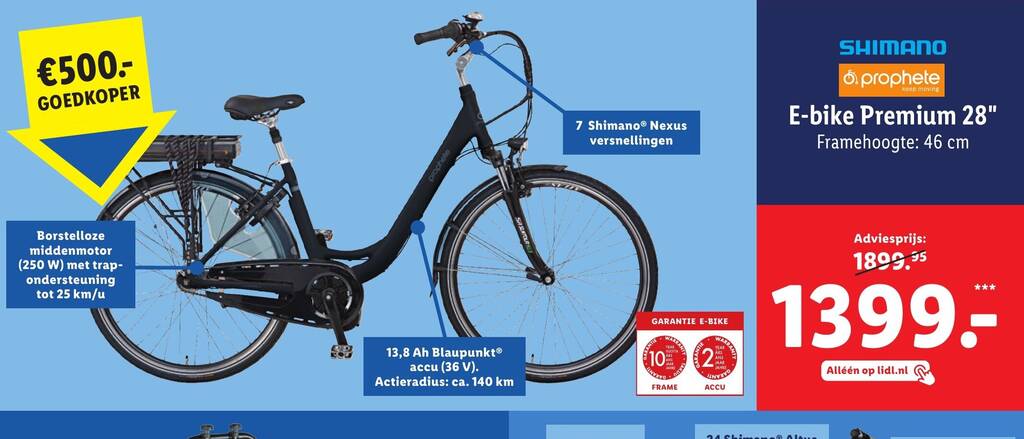 E-bike Premium 28" Framehoogte: 46 cm aanbieding bij Lidl