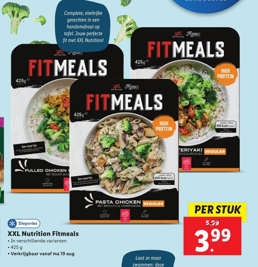 XXL Nutrition Fitmeals aanbieding bij Lidl