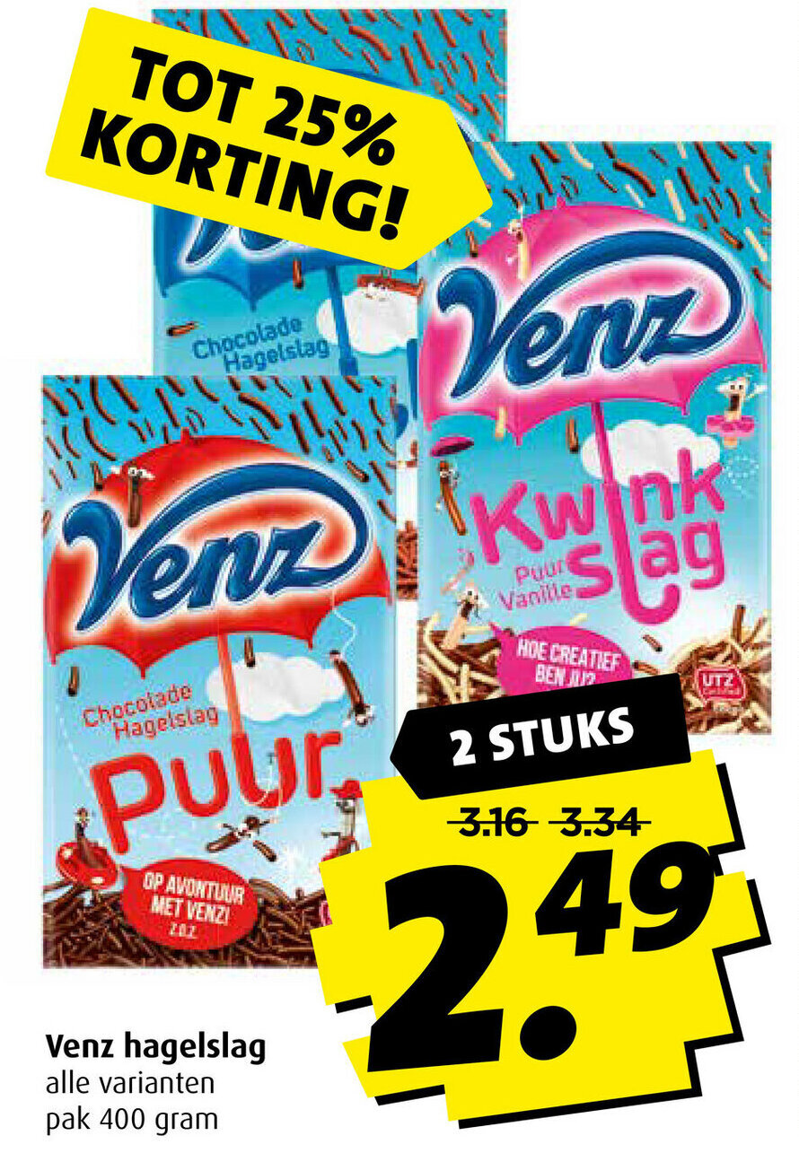 Venz hagelslag 400g aanbieding bij Boni