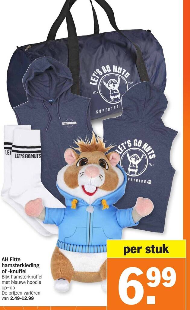 AH Fitte hamsterkleding of knuffel aanbieding bij Albert Heijn