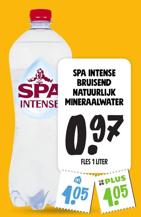 SPA INTENSE BRUISEND INTENSE MINERAALWATER 1L aanbieding bij Jumbo